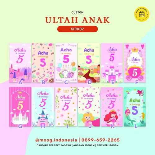 Jual Custom hang tag / kartu / sticker Ulang Tahun Anak - value pack ...