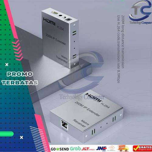 Jual HDMI IR+IP Extender Via UTP LAN 200 Meter Over Router/Switch 1080P ...