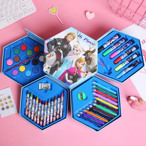 Jual Pensil warna set 46 pcs kartun Frozen Kitty crayon set kotak ...
