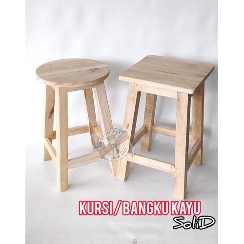 Jual kursi bangku kayu | kursi kafe | kursi bakso - TINGGI 30cm, TOP ...