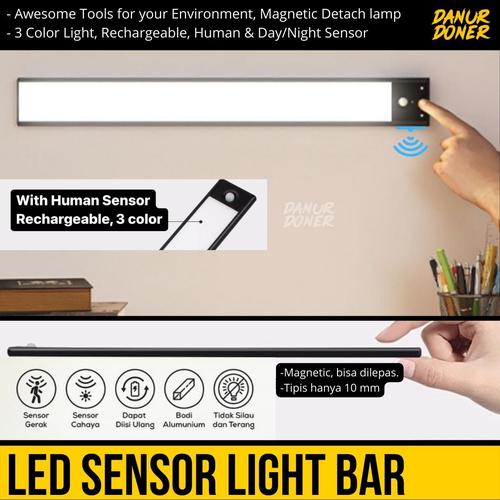 Jual LED SENSOR LIGHT BAR Rechargable 3 Color - Lampu Booth Sensor ...