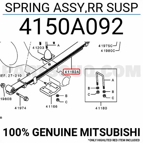 Jual [5 SET] SPRING ASSY REAR SUSP PART NUMBER 4150A092 MEREK SPA ...