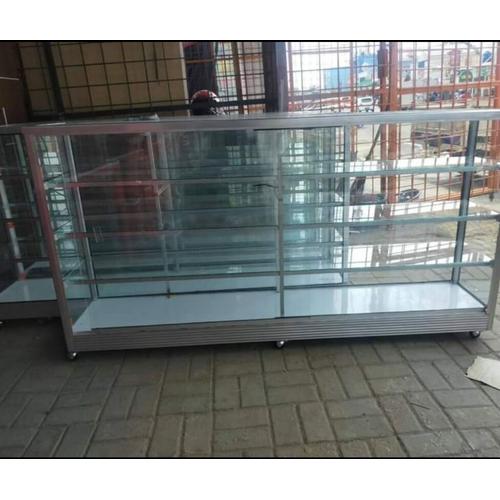Jual etalase toko ukuran 2 meter 3 susun kaca | rak display untuk toko ...