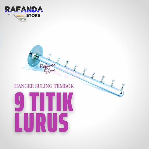 Jual Hanger Suling tembok 9 titik LURUS gantungan baju seruling hanger ...