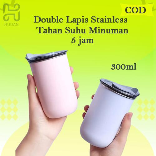 Jual Tumbler Mug Kopi Kecil Air Panas Dingin Stainless Steel 300 ml ...