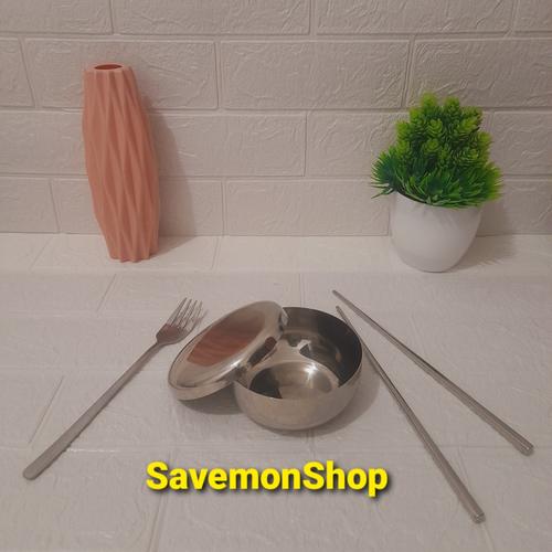 Jual Mangkok Stainless Korea Mangkuk Nasi Stainless Mangkok Tutup ...