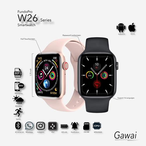 Jual Smartwatch 7 Series W26 Smartwatch - GawaiPedia - W26, Hitam ...