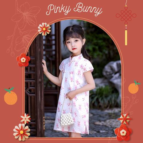Jual pinky bunny cheongsam / dress cheongsam kelinci lucu / cheongsam ...