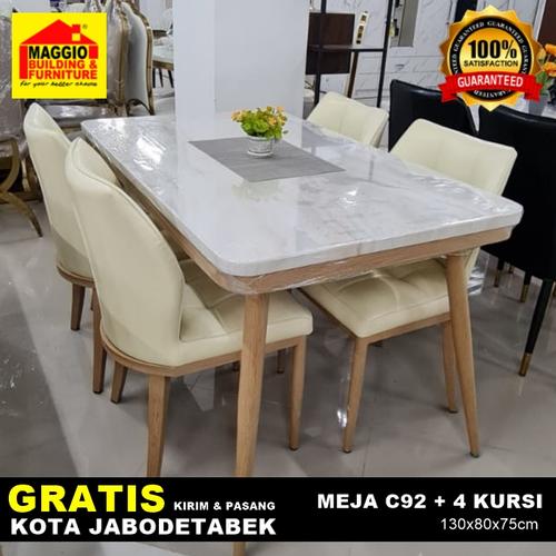 Promo MEJA MAKAN MARMER - MEJA MAKAN SET MINIMALIS 4 KURSI - C92 BG - MAGGIO - CHAIR Cicil 0% 3x ...