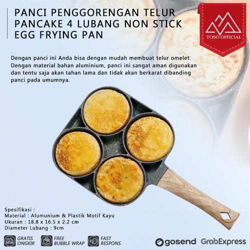 Jual PANCI PENGGORENGAN TELUR PANCAKE 4 LUBANG NON STICK EGG FRYING PAN ...