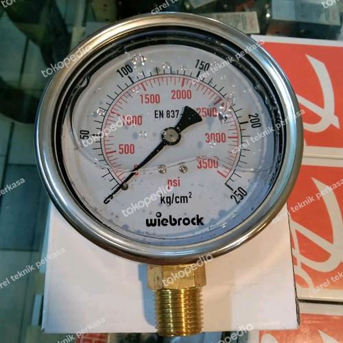 Jual PRESSURE GAUGE WIEBROCK 4 INCH BOTTOM 3500 PSI 250 KG DRAT 1/2 ...