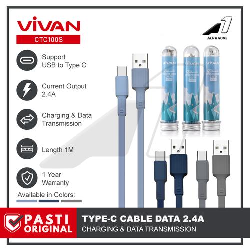 Promo VIVAN Kabel Data Type C CTC100S Charger Fast Charging 3A Casan HP ...