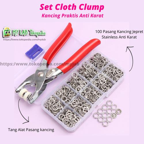 Promo Cloth Clump Set 100 Pcs Kancing Jepret Anti Karat Bahan Stainless ...
