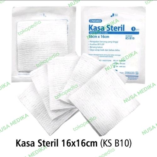 Jual Kasa Steril 16x16 Onemed P3K Perban Gauze Sterile Swabs isi 10 ...