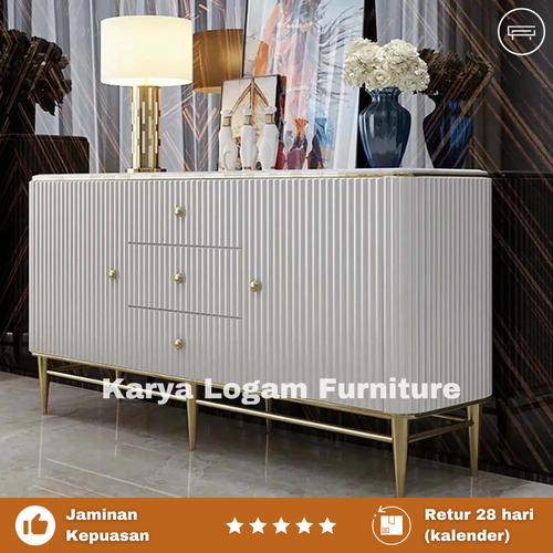 Jual Lemari Buffet Salur Modern Minimalis - Kaki Stainless Top Marmer ...