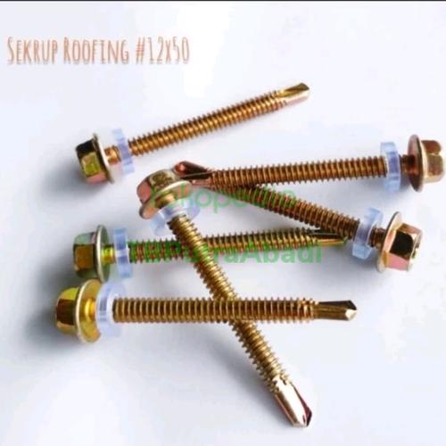 Jual Baut Roofing 5 cm Baut Baja Ringan Ruping 12x50 Self Drilling ...