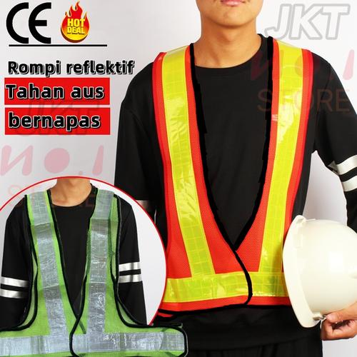 Jual Safety vest V Rompi pelindung tenaga kerja Rompi reflektif - Hijau ...