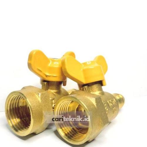 Jual STOP KRAN GAS/ ANGIN OVEN KUNINGAN 1/2" (DRAT DALAM / FEMALE ...