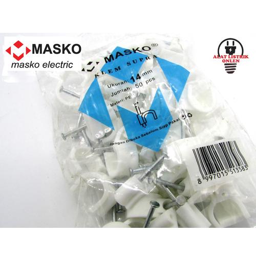Jual KLEM KABEL PAKU BETON NO 14 MM ( 50 PCS ) MASKO / CABLE CLIP ...