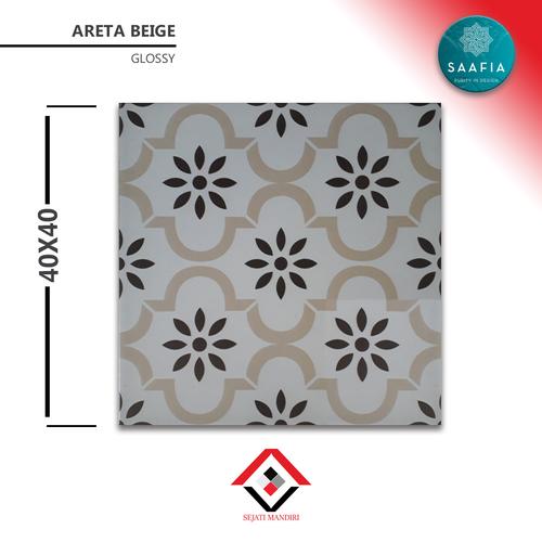 Jual keramik 40x40 - motif bunga - sofia areta beige - Kab. Tangerang ...