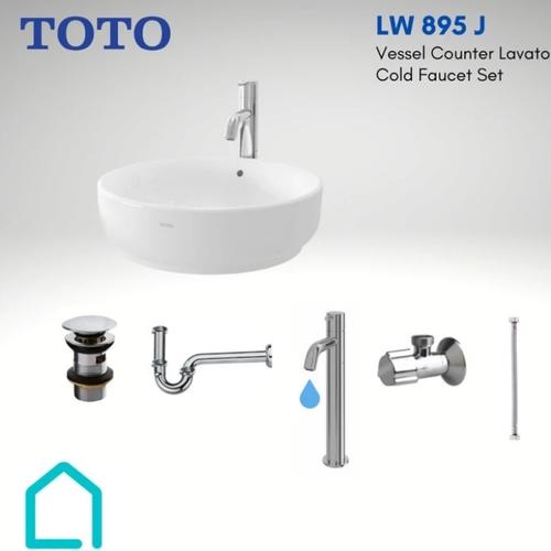 Jual Wastafel Toto Lw 895 j full set original toto kran dingin tx 123 ...