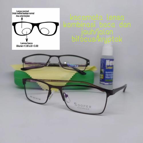 Jual Kacamata full bingkai lensa bifocus cylinder PO baca dan jauh ...