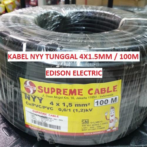 Jual SUPREME Kabel NYY 4x1.5 Hitam Tunggal Per Meter / Roll 50M - 100M ...