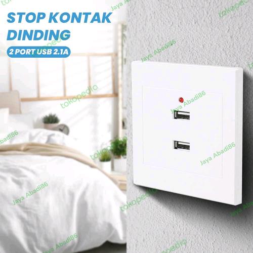 Jual Stop Kontak Dinding USB Wall Socket 2 Port USB - White - Kota ...