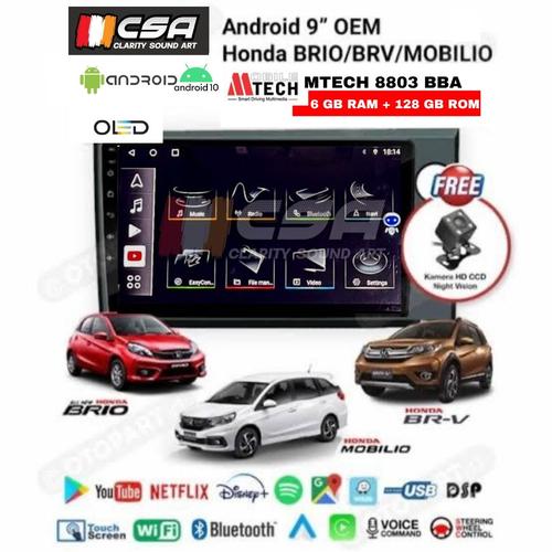 Jual Head Unit Android 9 Inchi Mtech 8803 BBA For Honda Brio, BRV ...