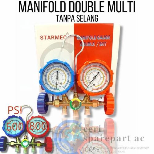 Jual NEW TESTING MANIFOLD AC DOUBLE TANPA SELANG UNTUK MULTI R410A R32 ...