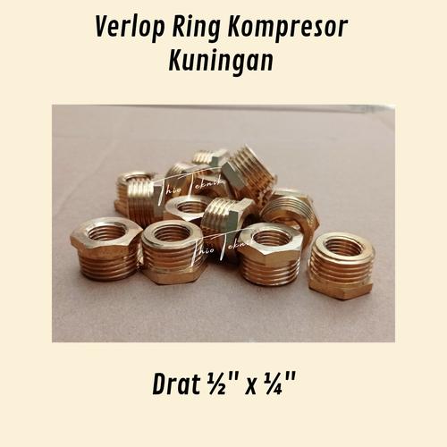 Jual Verlop Ring ½" x ¼" Sambungan Kompresor Angin Kuningan Verloop ...