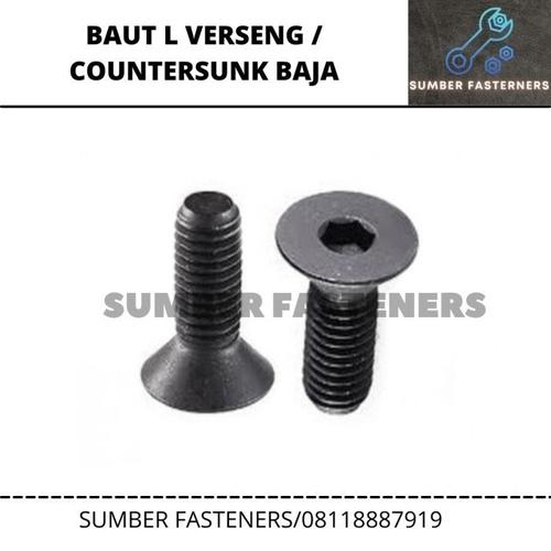 Jual Baut L Countersunk Verseng M20x50mm/ M20x50/20x50 Baja Hitam Grade10.9 - Jakarta Utara ...