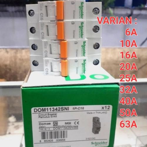 Jual MCB SCHNEIDER 1P 6a 10a16a 20a 25a 32a 40a 50a 63a 4a (4.5KA) SNI ASLI - mcb 1pas 20a ...