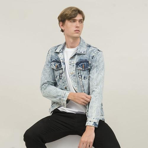 Promo Houseofcuff Jaket Jeans Pria Polos Tebal Dilan Denim Biru Luntur ...