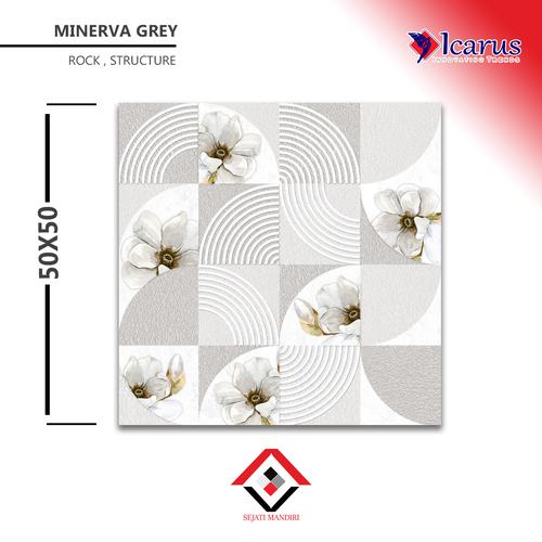 Jual keramik 50x50 - motif pola bunga - icarus - minerva grey - Kab ...