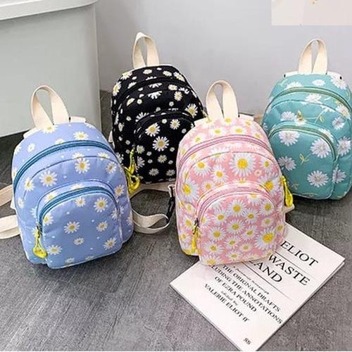 Jual Tas Ransel Mini Wanita Anak Korean Motif Daisy Flower - Merah Muda ...