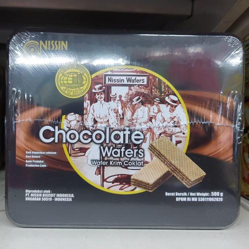 Jual Nissin Wafers Chocolate 500gr-Wafer Krim Coklat Kaleng-Cemilan ...