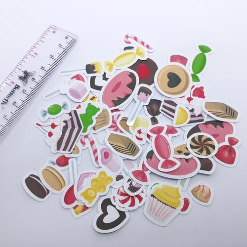 Jual stiker permen snack jajanan manis donat lolipop scrapbook lucu ...