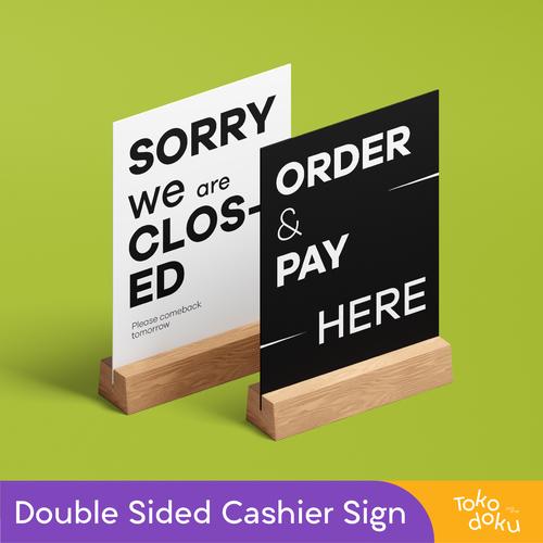Jual Penanda Meja Order & Pay Here / Front Desk Sign Plug n Play - 2 ...