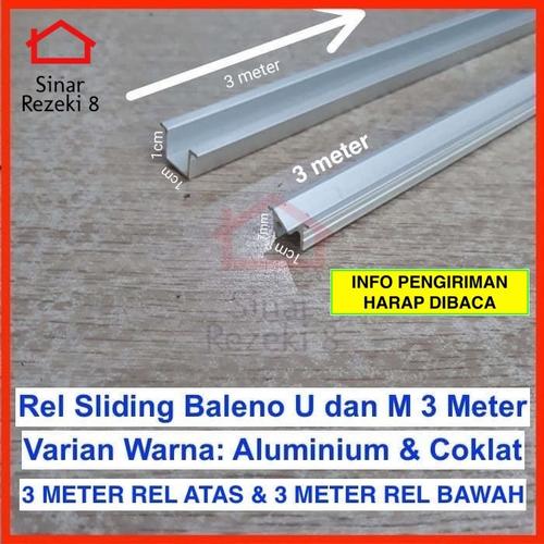 Jual Rel Sliding U M Pintu Lemari Geser U V 3 M / UM UV Pasangan Roda ...