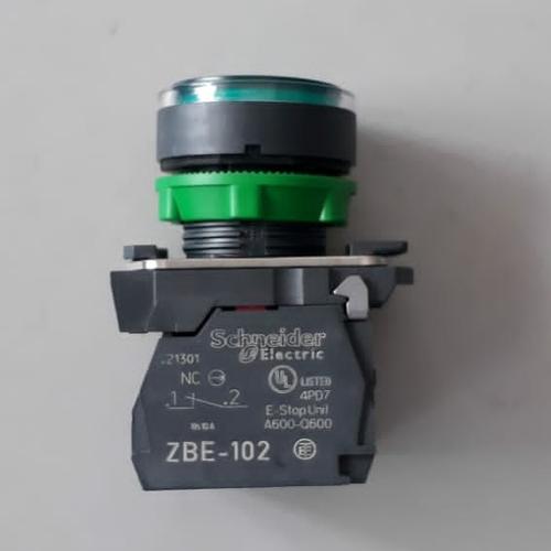 Jual Push Button Lamp 22 mm Schneider Hijau XB5AW33B5 24V AC/DC 1N/O+1N ...