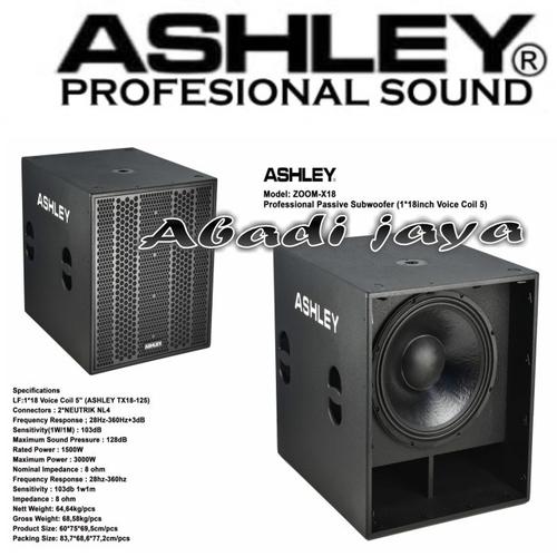 Jual subwoofer pasif ashley zoom x18 18'' 1 buah original - Jakarta Barat - Abadijaya215 | Tokopedia