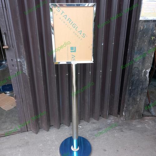 Jual Sign Stand Stainless Signage Standing Sign Frame display A3 ...