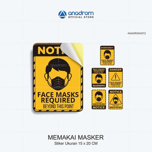 Jual Stiker Himbauan Memakai Masker - Kuning/Hitam | Anadrom 3072 ...
