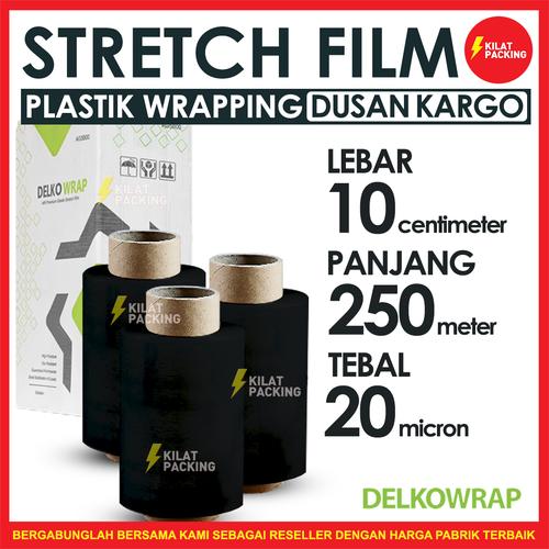 Jual HITAM PLASTIK WRAPPING 10CM X 250M STRETCH FILM PLASTIC WRAP 10CM ...