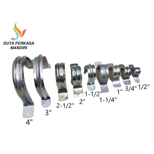 Jual Klem Pipa Plat Besi Clamp U Omega Galvanis Paralon 2 2-1/2 3 4 ...