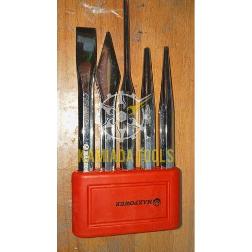 Jual Penitik set pkat besi MAXPOWER/Punch set/ chisel and puch set ...