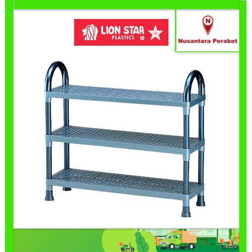 Jual LION STAR A-46 Shelf Stand / Rak Sepatu Plastik Datar 3 Susun ...