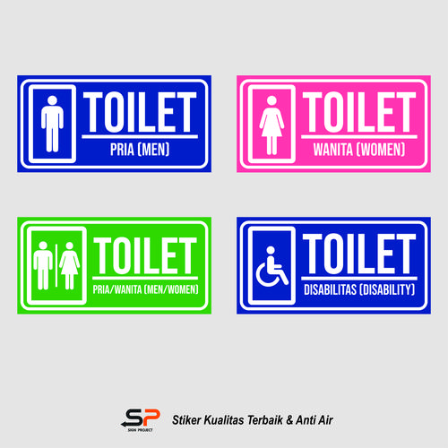 Jual Stiker Sign Toilet Pria, Wanita, Pria / Wanita, Disabilitas - Pria ...