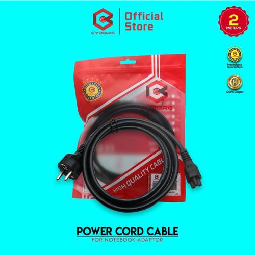 Jual Kabel power cord 3 lubang prong cyborg 2m 0.75 adapter laptop ...